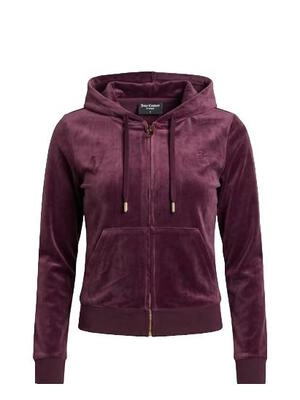 Juicy Couture Chenille Hooded Zipper Sweatshirt - Red