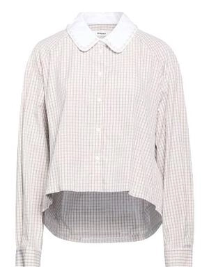 SANDRO SANDRO Checked Cotton Shirt With Peter Pan Collar