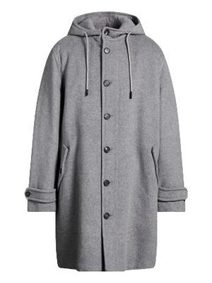 Montedoro Single-breasted Wool Blend Coat With Hood - Grey