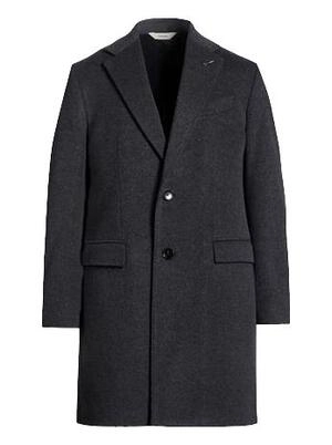 PAOLONI Wool & Cashmere Single-breasted Coat - Charcoal