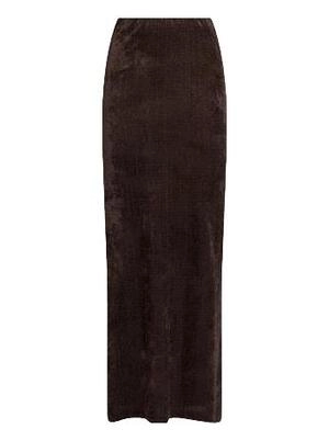 ALYSI Chocolate Maxi Skirt In Viscose And Polyamide - Brown