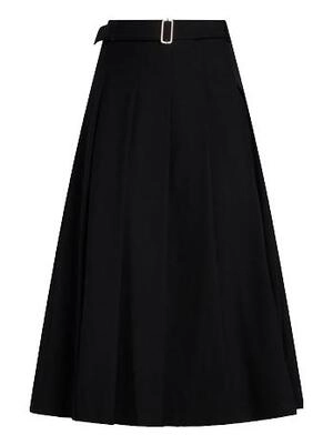 Officine Générale Midi Skirt In Virgin Wool - Black