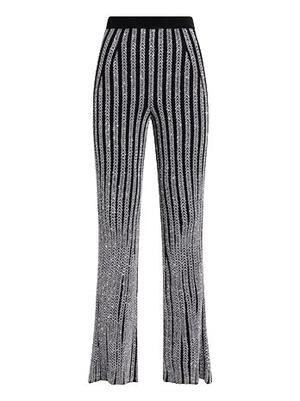 Missoni Flared Knit Pants With Sequins - Silver