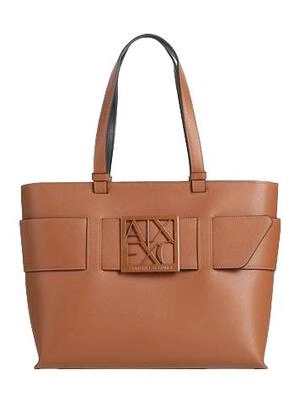 Armani Exchange Tan Textile Fibers Tote Bag - Brown