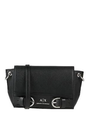 Armani Exchange Crossbody Bag With Buckle Accents - Black