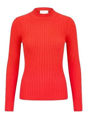 FORTE_FORTE Virgin Wool Ribbed Knit Sweater - Tomato Red