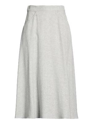 PUROTATTO Flared Midi Skirt In Light - Grey