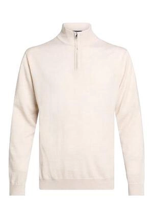 DANIELE FIESOLI Danielle Fiesoli Merino Wool Half-zip Sweater - White