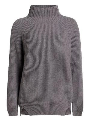 ARAGONA Cashmere Turtleneck Sweater - Grey