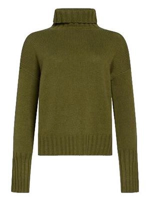 ARAGONA Military Cashmere Turtleneck Sweater - Green