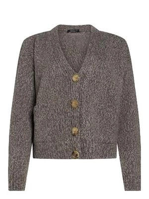 ARAGONA Baby Alpaca Wool Blend Cardigan - Brown