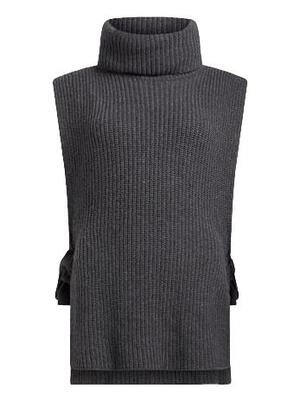 CARACTÈRE CARACTÈRE Sleeveless Ribbed Knit Turtleneck Charcoal