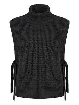 CARACTÈRE CARACTÈRE Sleeveless Ribbed Knit Turtleneck Grey