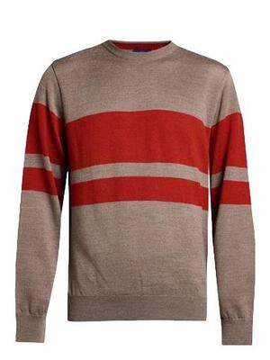 Paul & Shark Taupe Virgin Wool Crewneck Sweater - Grey