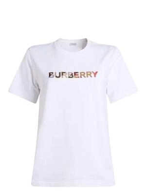 Burberry Cotton T-shirt With Appliqué Logo - White