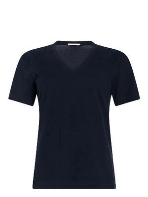 CIRCOLO 1901 Midnight Cotton Jersey V-neck T-shirt - Blue