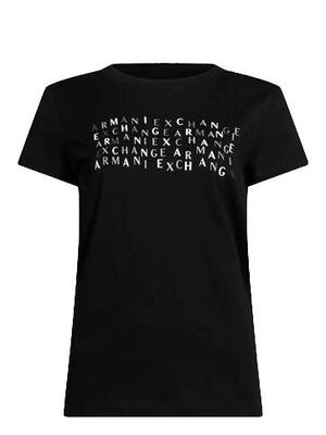 Armani Exchange Logo Print Cotton T-shirt - Black