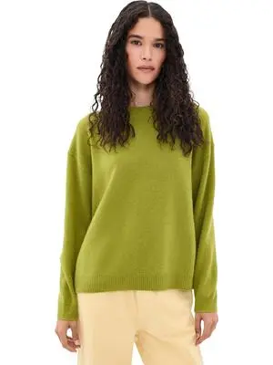 Staud Serrano Cashmere Relaxed Crew Pullover - Pear