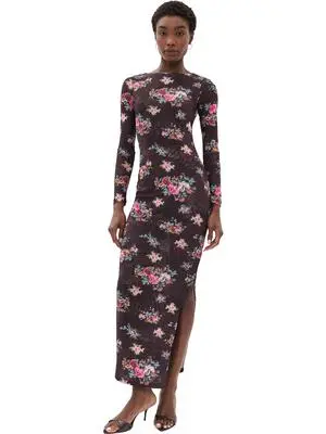 AFRM Phyll Dress Floral Print Maxi Dress - Java Snake Floral