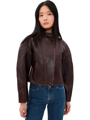Helmut Lang Leather Jacket - Saddle