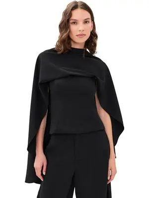 Line & Dot Scout Drape Top - Black