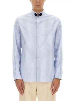 Valentino Garavani Cotton Oxford Shirt With Toggle - Multicolor