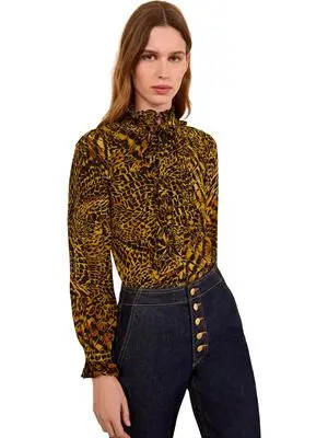 Ulla Johnson Catroux Long Sleeve Silk Blouse - Wren
