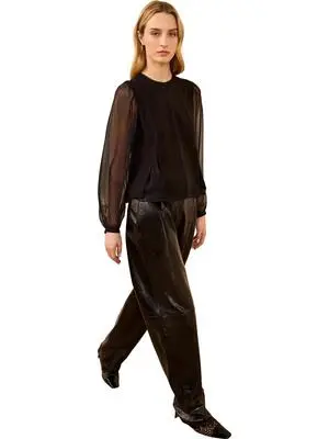 Ulla Johnson Ulla Johnson Lucette Long Sleeve Blouse Noir