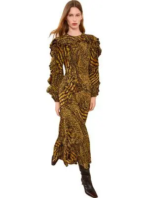 Ulla Johnson Dara Long Sleeve Silk Dress - Wren