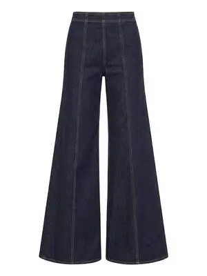 Ulla Johnson Bianca Wide Leg Seamed Jeans - Tigris