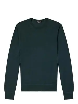 TOM FORD Cashmere And Silk-blend Fine Gauge Sweater - Green