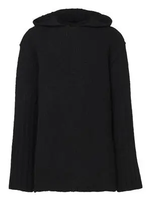 Rick Owens Hooded Cashmere And Silk Blend Sweater - Black