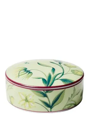 GINORI 1735 Florenza Floral Porcelain Container - Green