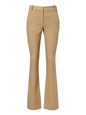 Veronica Beard Corbette Twill Flared Pants - Beige