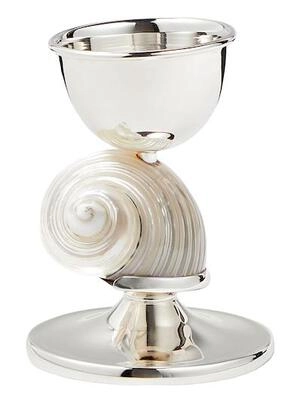 TAVARES 1922 Sterling Silver And Shell Egg Cup - Multicoloured