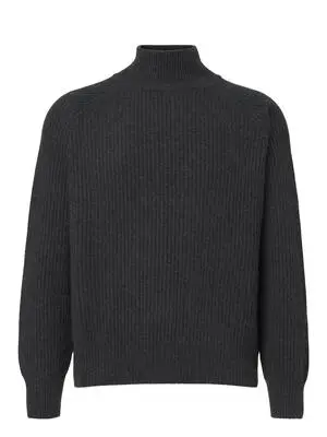 Le Kasha Ribbed-knit Cashmere Mockneck Sweater - Grey