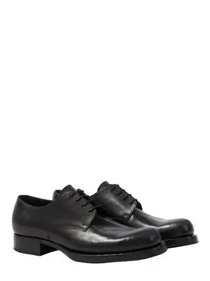 Prada Leather Derby Shoes - Black