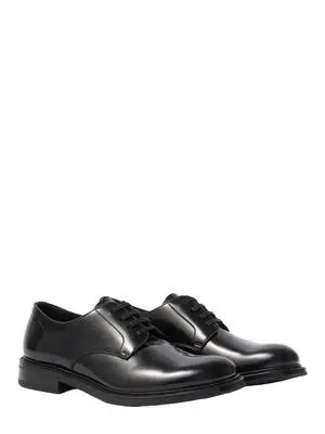 Prada Leather Derby Shoes - Black