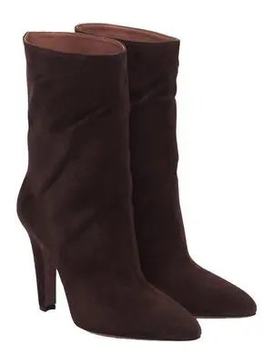 Paris Texas Suede Ankle Boots - Brown