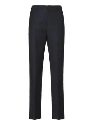Etro Jacquard Virgin Wool Straight Leg Trousers - Blue