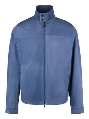 TOD'S Suede Zip-up Jacket - Blue