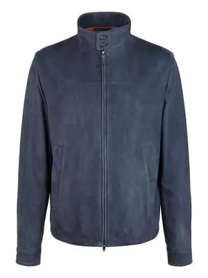 TOD'S Tod's Suede Zip-Up Jacket Blue