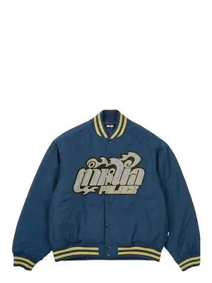 PALACE Muay Jacket Bomber Style With Striped Accents - Blue