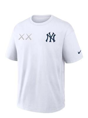 KAWS Nike Mlb Fanatics Fest Elevated Max 90 New York Yankees Tee Shirt - White