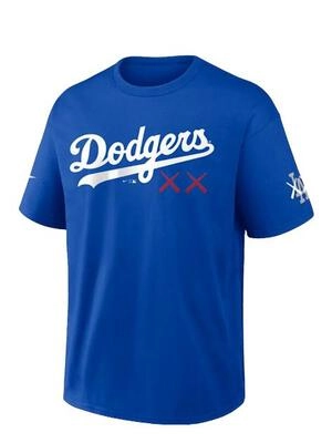 KAWS Short Sleeve Nn Max 90 Los Angeles Dodgers Tee Shirt Game Royal