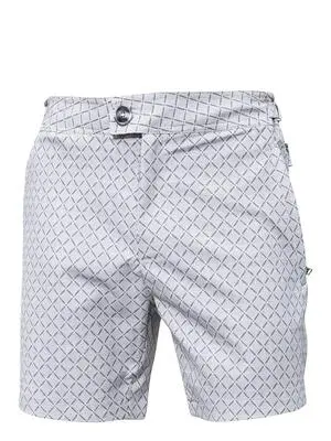 VAYLA Geometric Print Swim Shorts - Grey/white