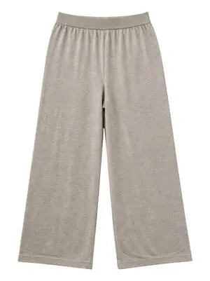 BEL CASHMERE Positano Silk And Cashmere Wide Leg Pants - Brown