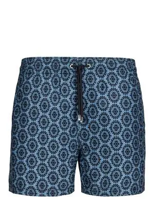RIVEA Naples Swim Shorts With Geometric Print - Blue