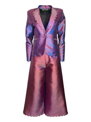 LAURA CITRON Two-tone Scalloped Suit - Blue/purple