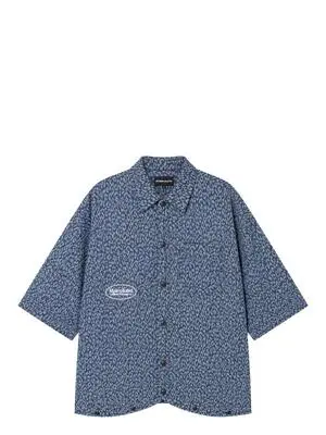 MYSIMPLICATED Leopard Print Short Sleeve Shirt - Blue